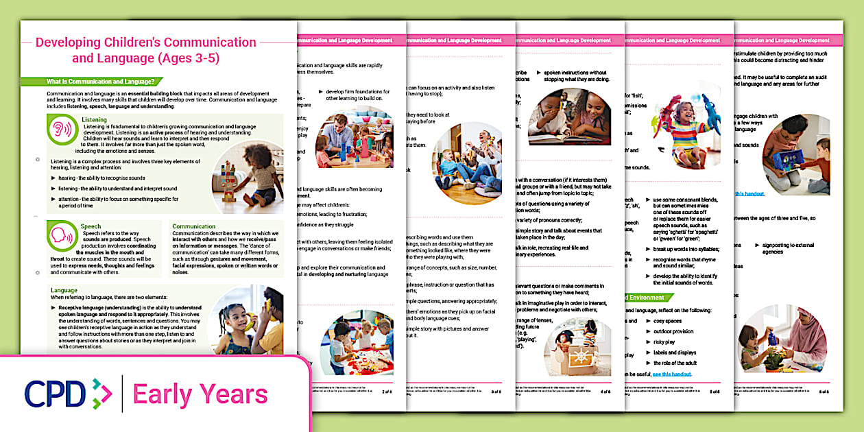 Developing Communication and Language (Ages 3-5) (Handout)