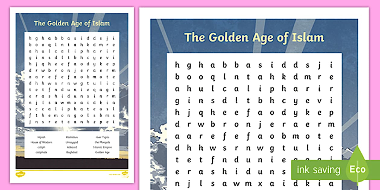 The Golden Age of Islam Word Search