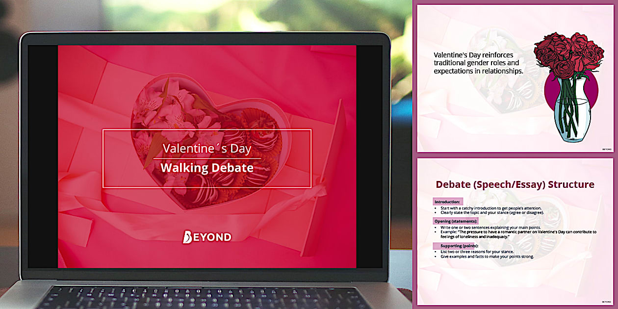 Valentine's Day Walking Debate PowerPoint Presentation