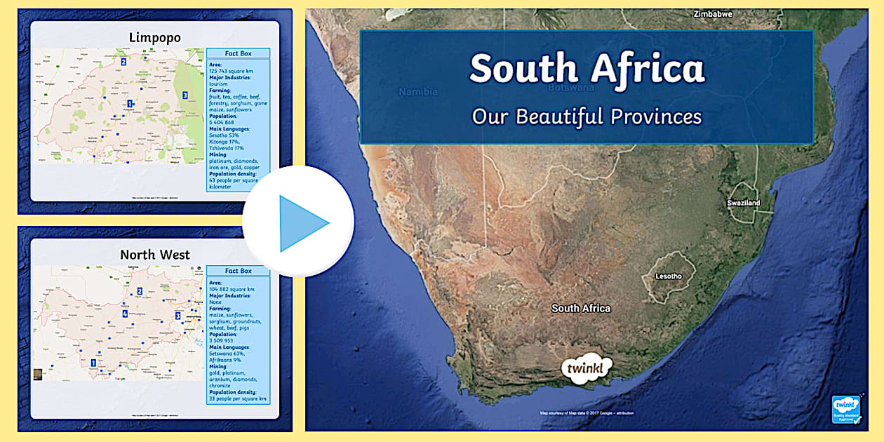 South Africa's Beautiful Provinces PowerPoint (teacher made)