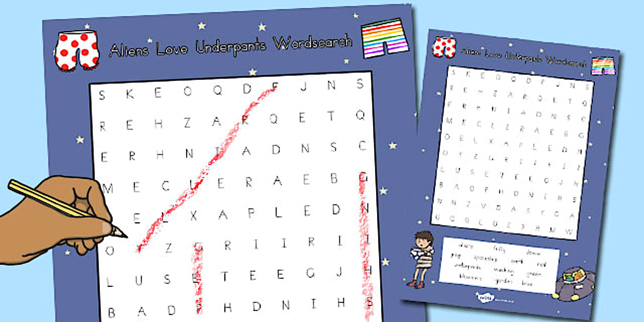 Word Search to Support Teaching on Aliens Love Underpants