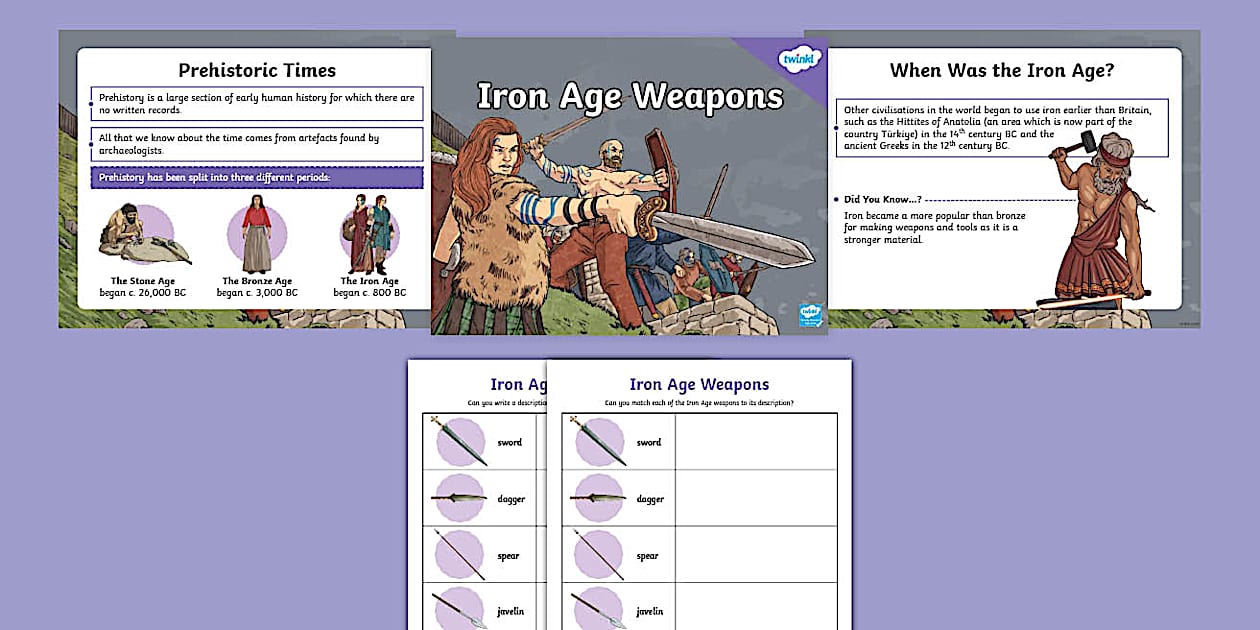 Iron Age Weapons PowerPoint and Activity (teacher made)