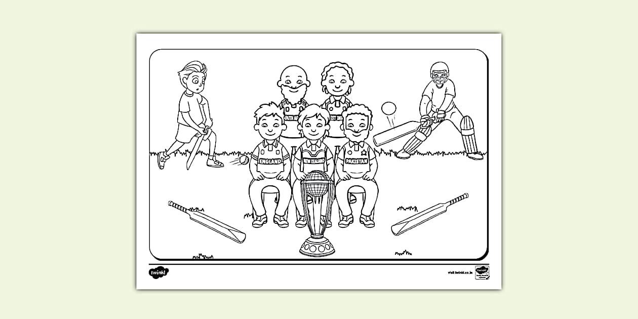 Cricket Doodling Colouring Sheet (Teacher-Made) - Twinkl