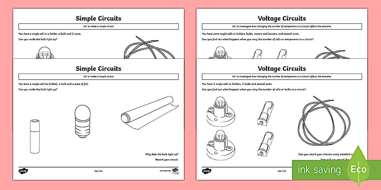Electric Circuits Pupil Prompt Sheets - Twinkl