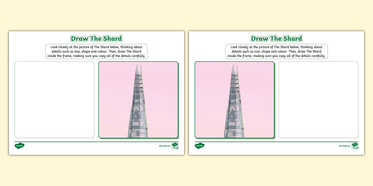 Draw The Shard Worksheet - Twinkl Art London - Twinkl