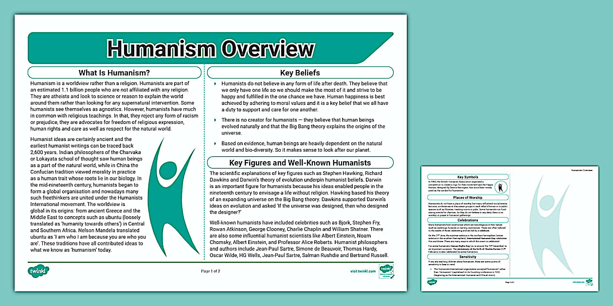 RE CPD - Humanism Overview (teacher made) - Twinkl