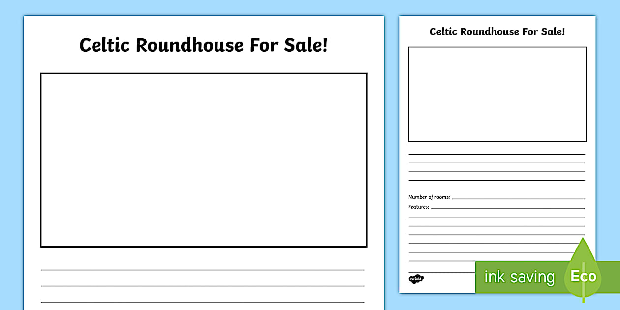 Editable KS2 Celtic Roundhouse for Sale Writing Activity