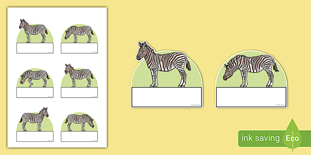 👉 Zebra Self-Registration Labels (teacher made) - Twinkl