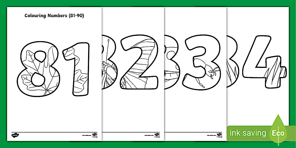 Colouring Page Numbers 81 – 90 – Twinkl Resources