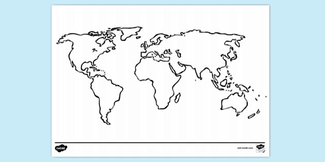 Map Colouring Page for Kids | Colouring Sheets - Twinkl