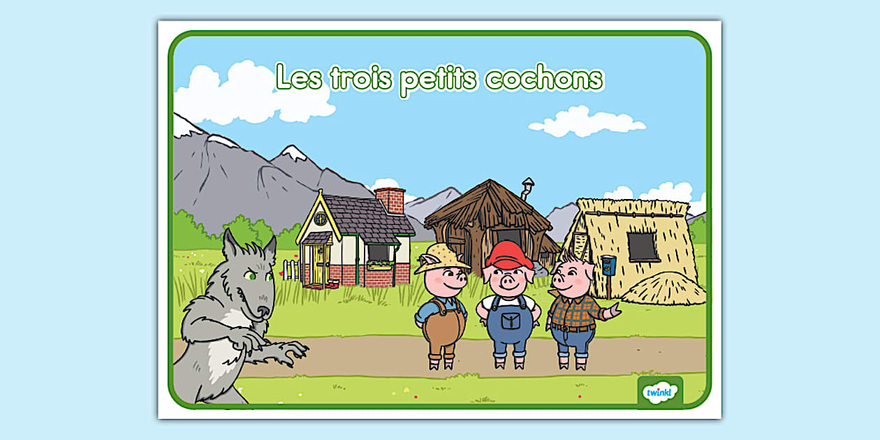 Affiche : Les trois petits cochons (teacher made) - Twinkl