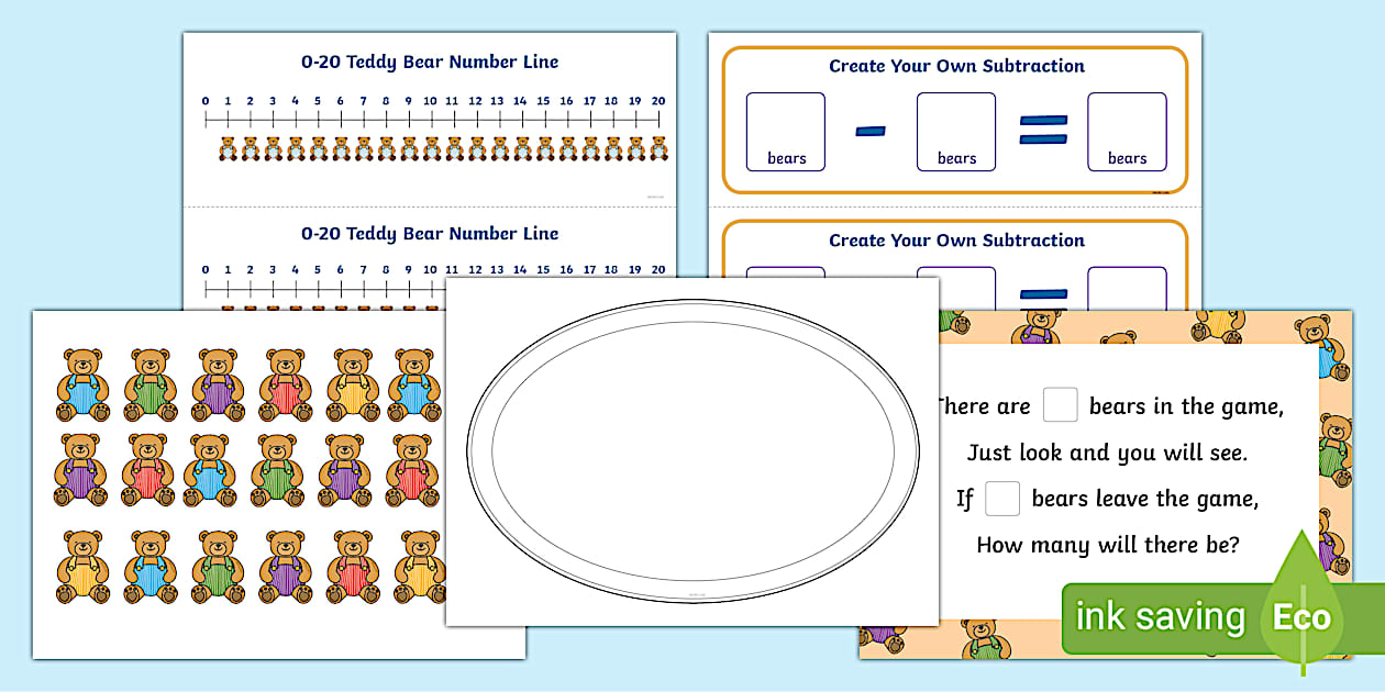 Editable How Many Bears? Subtraction Game Up To 20 - Twinkl