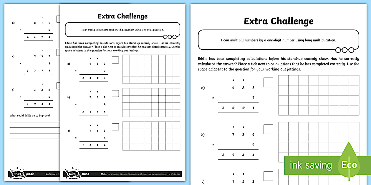 Checking Multiplication Calculations Worksheet / Worksheet