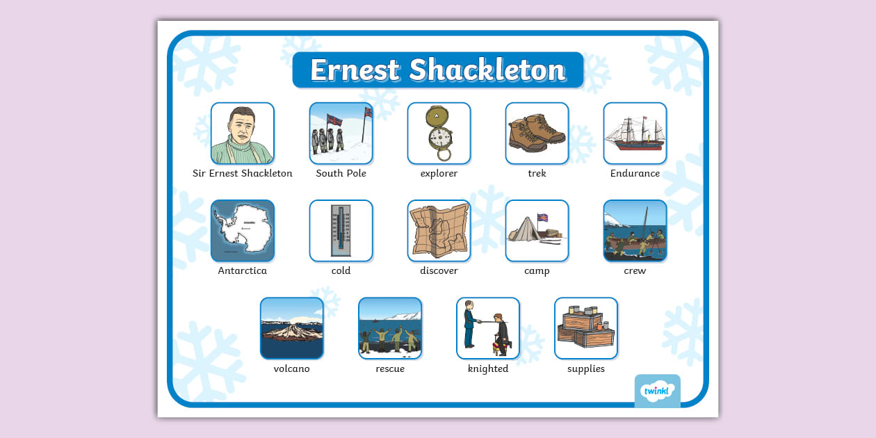 Ernest Shackleton Word Mat - KS1 (teacher made) - Twinkl