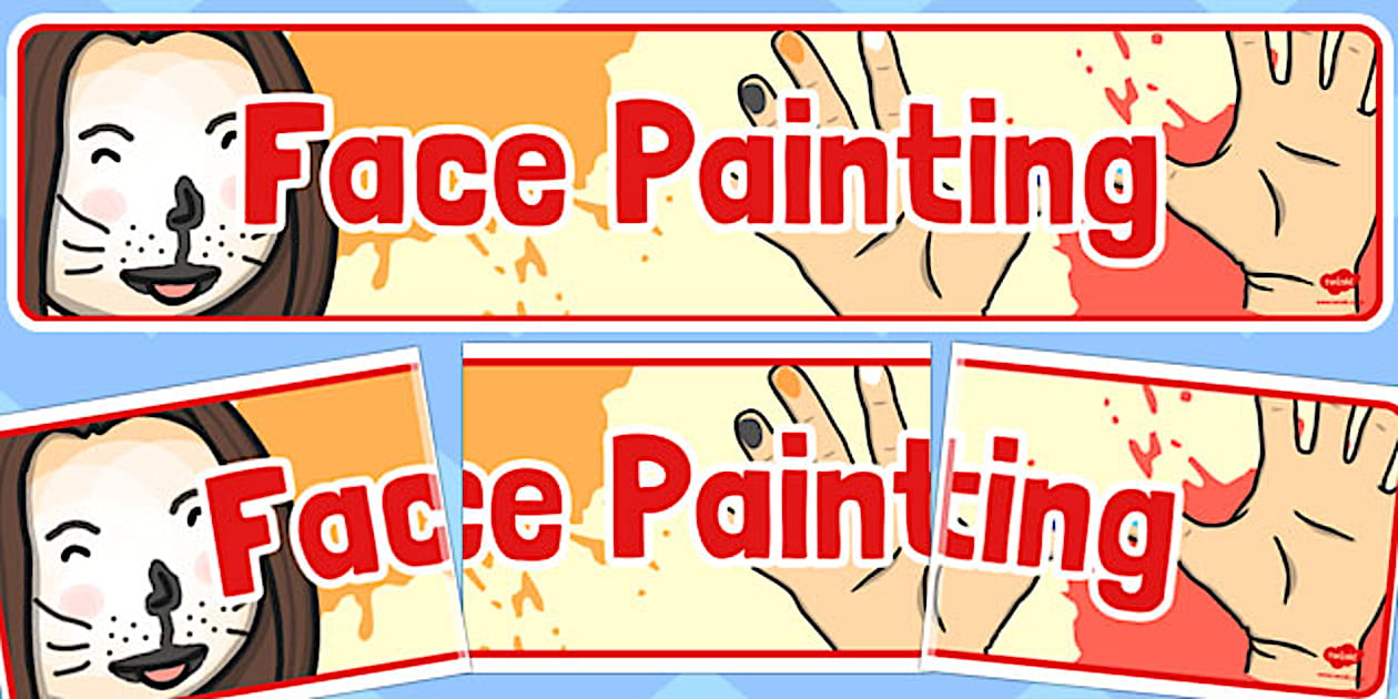 Cursive Face Painting Banner (professor feito) - Twinkl
