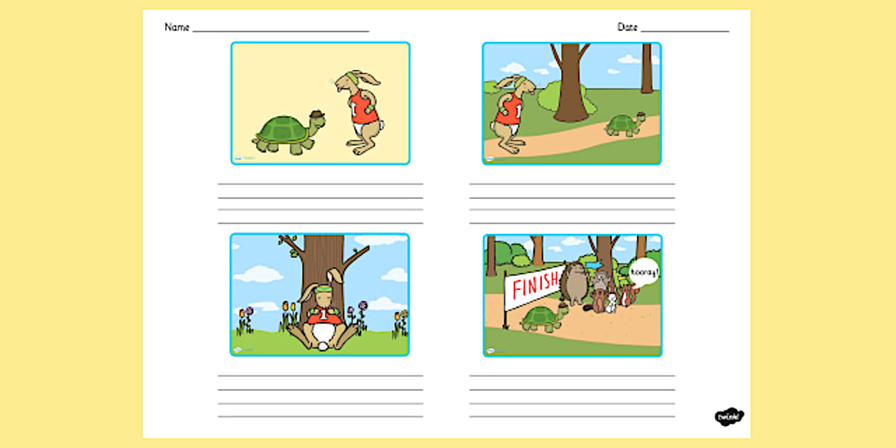 The Tortoise and the Hare Storyboard Template (teacher made)