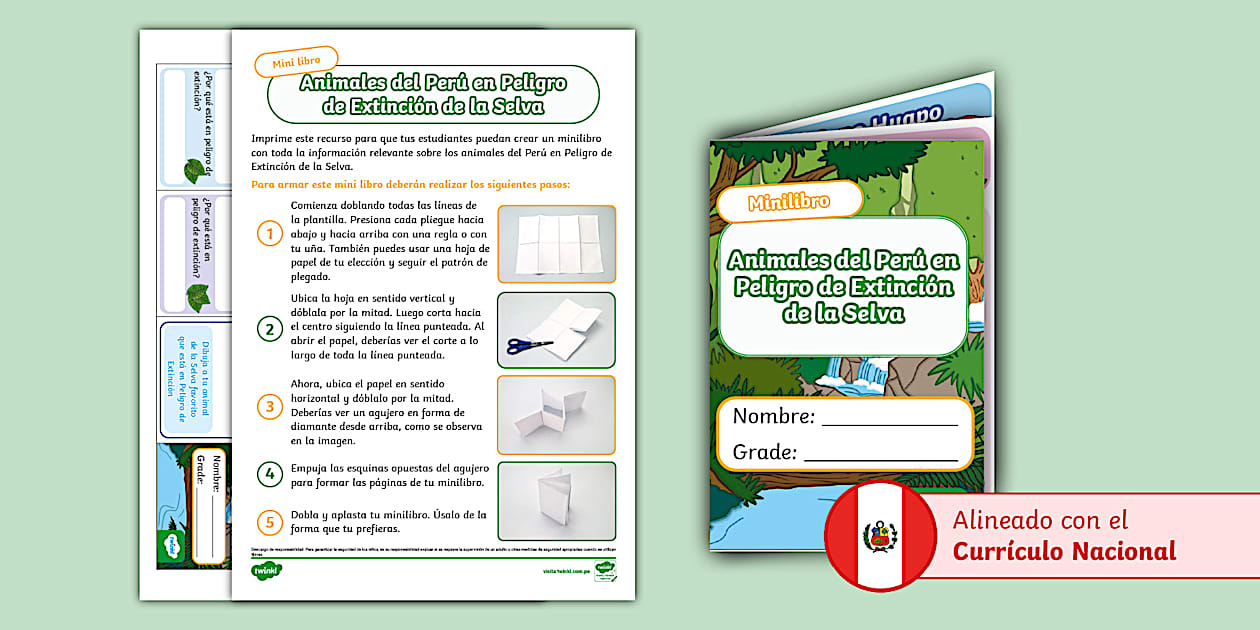 Minilibro: Animales del Perú en Peligro de Extinción de la Selva