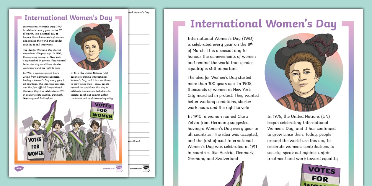 International Women's Day Reading Comprehension