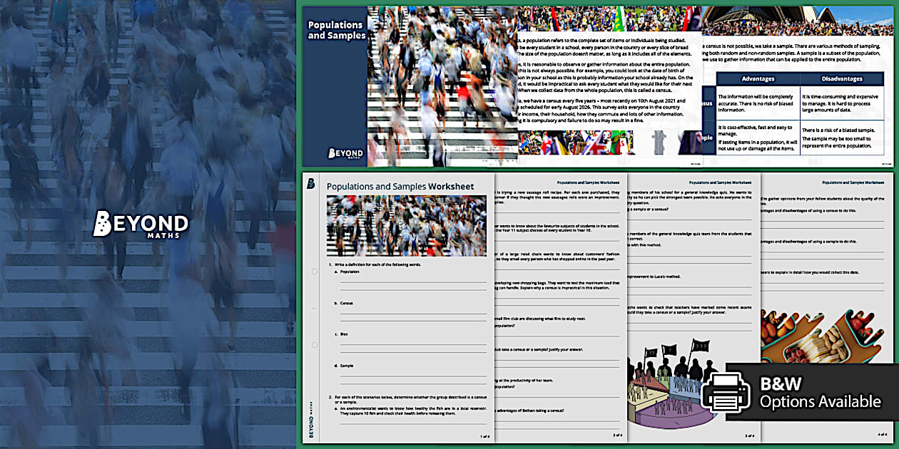 Populations and Samples Resource Pack - Twinkl Maths