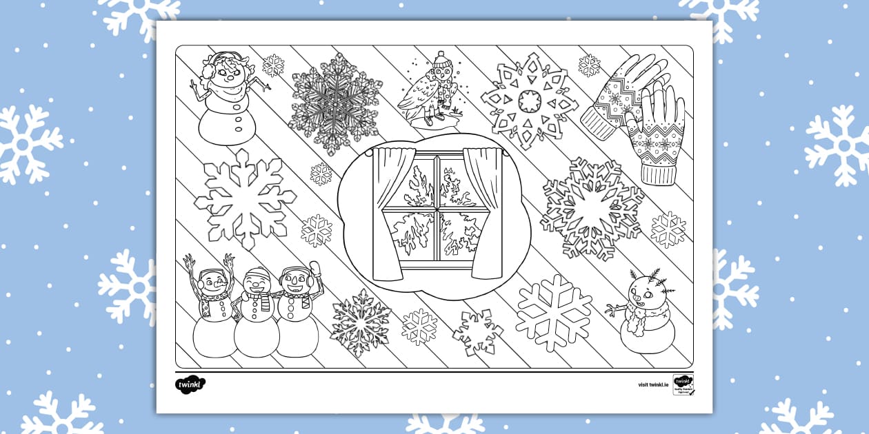 Frost Doodles Colouring Sheet - Twinkl Colouring