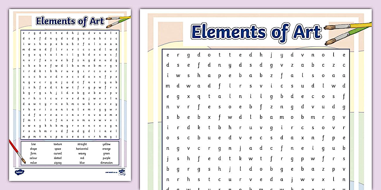 Elements of Art - Word Search (teacher made) - Twinkl