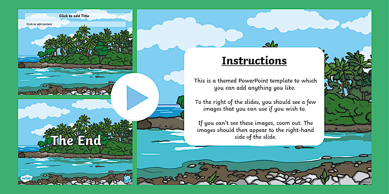 Island Themed Editable PowerPoint Template (teacher made)