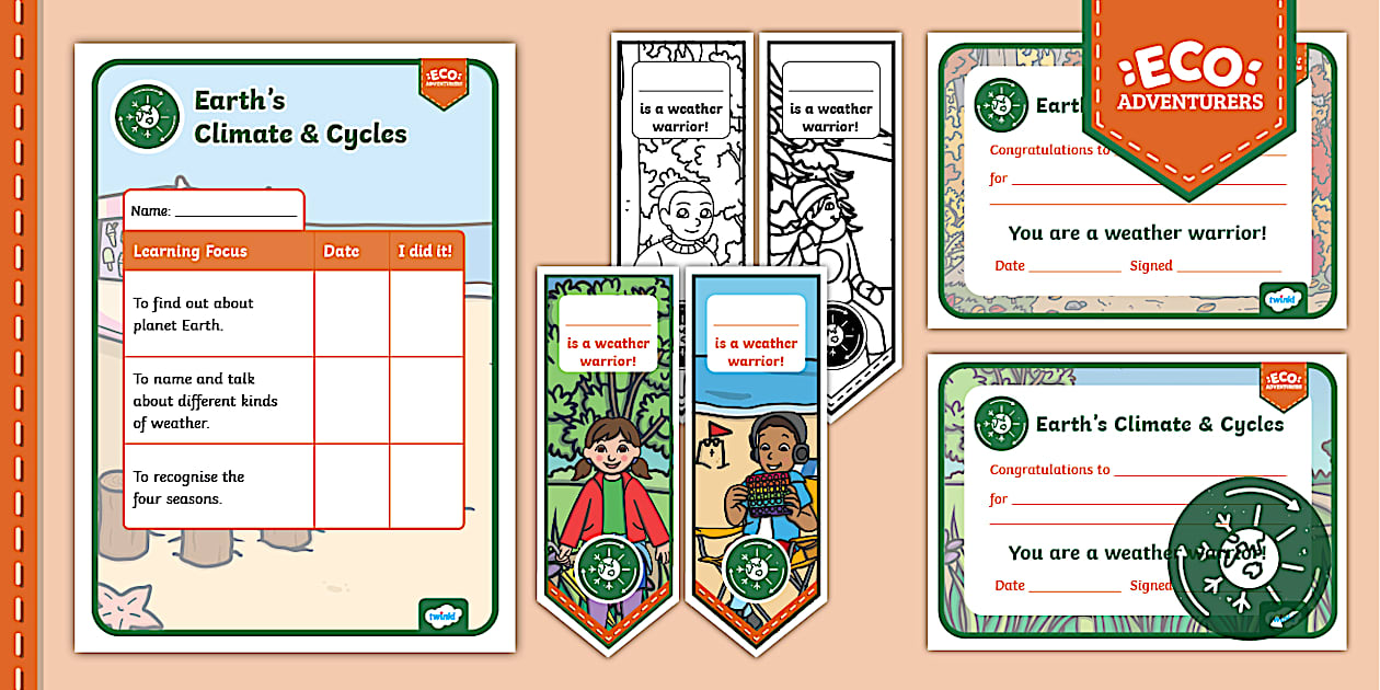 EYFS Earth's Climate & Cycles: Bookmarks, Certificates and Reward Charts