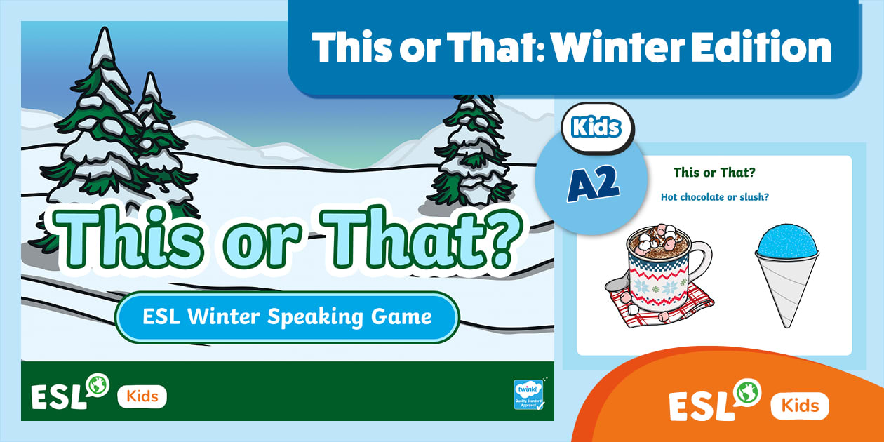 ESL Winter Speaking Game {Kids}