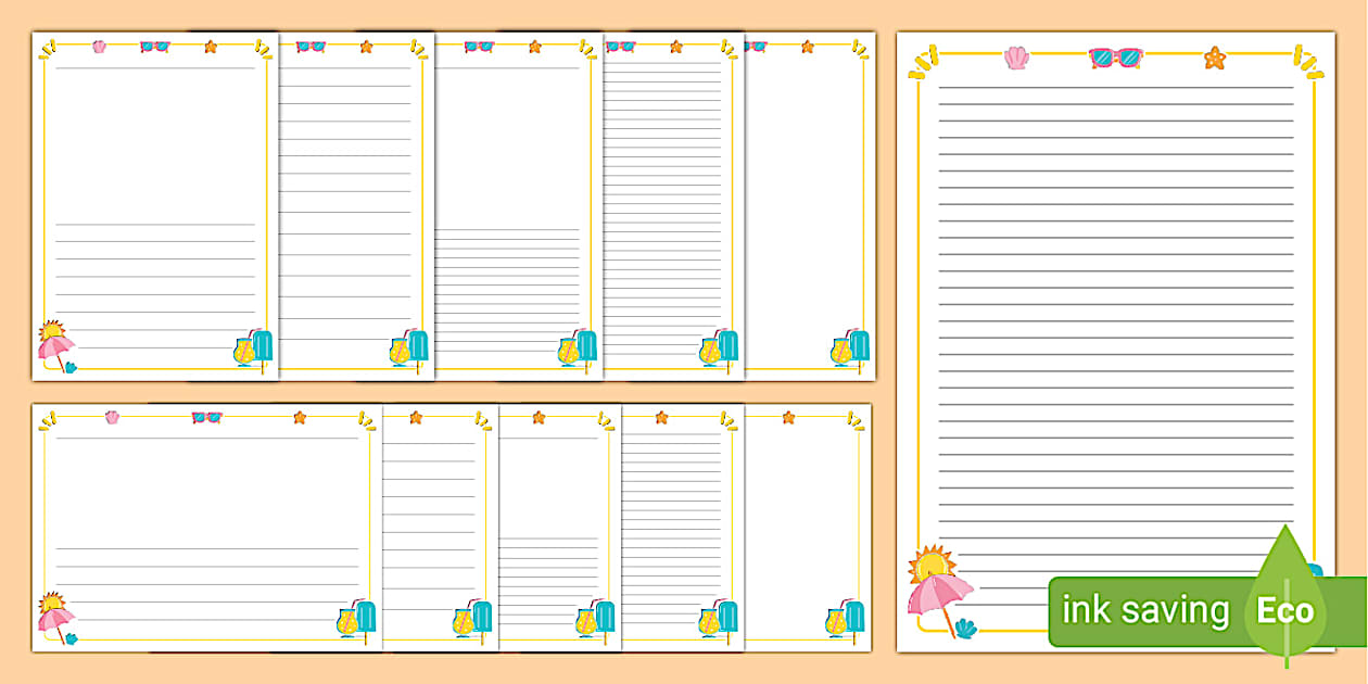 Summer Vibes Page Borders (teacher made) - Twinkl