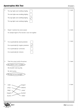 Apostrophes Test (teacher made)