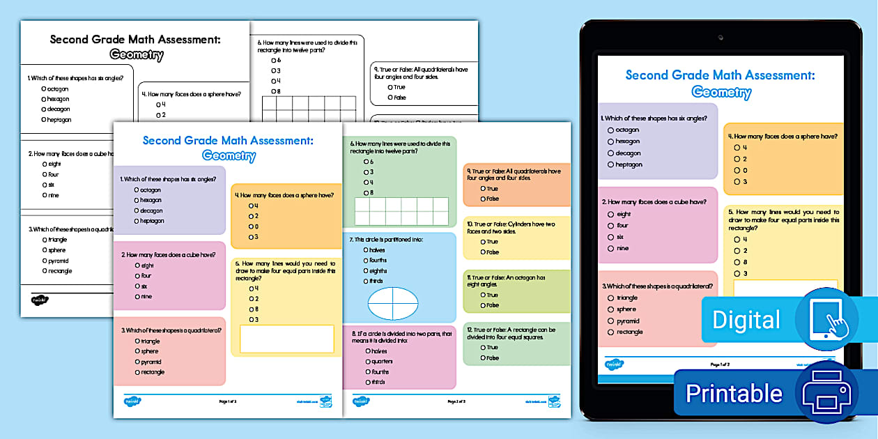 2nd Grade Geometry Assessment | Grade 2 Math | Twinkl USA