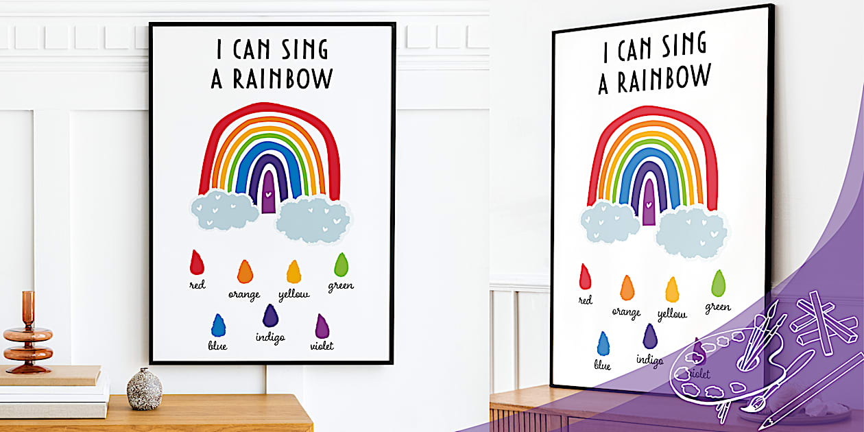 I Can Sing a Rainbow Nursery Rhyme Poster (teacher made)