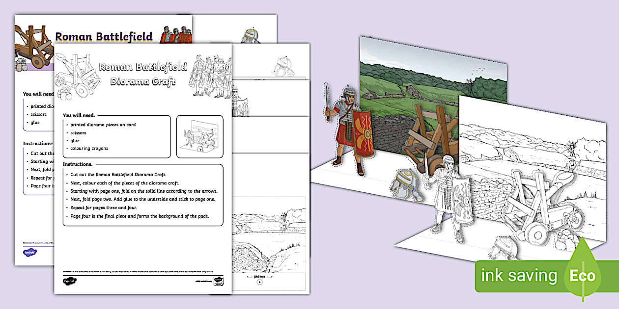 Roman Battlefield Diorama Craft (teacher made) - Twinkl