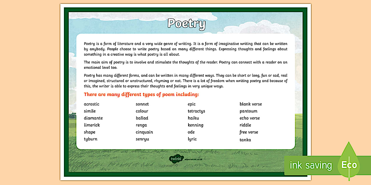 Poetry A4 Display Poster-Australia (teacher made) - Twinkl