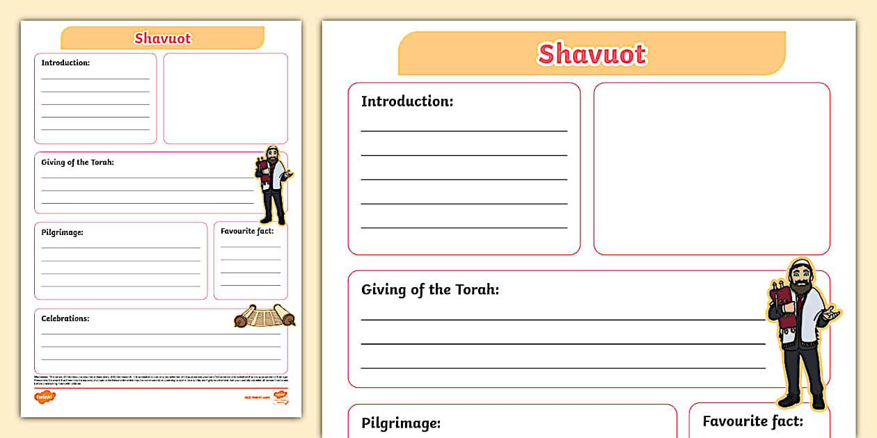Shavuot Non-Chronological Report Template