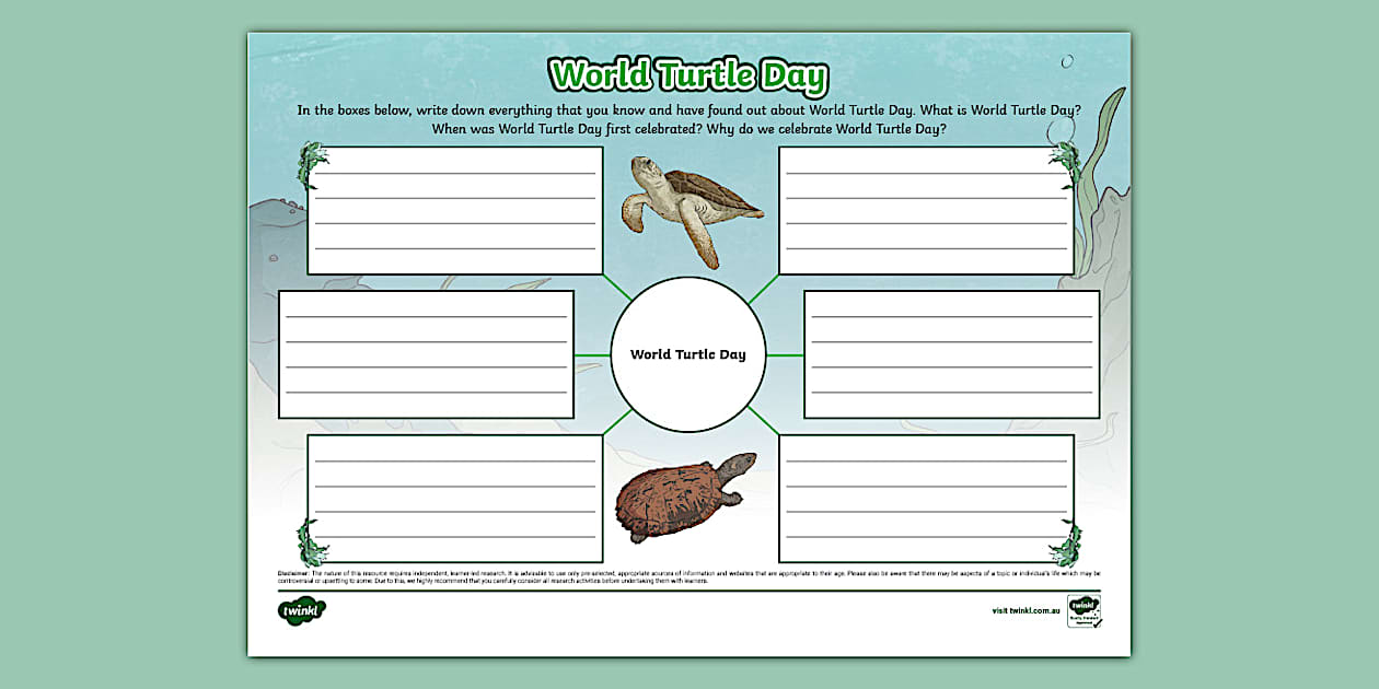 World Turtle Day Mind Map (teacher made) - Twinkl