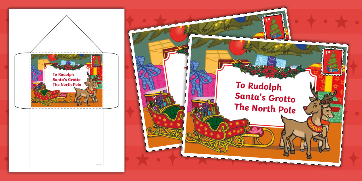 Rudolph Envelope Templates - Twinkl Writing (teacher made)