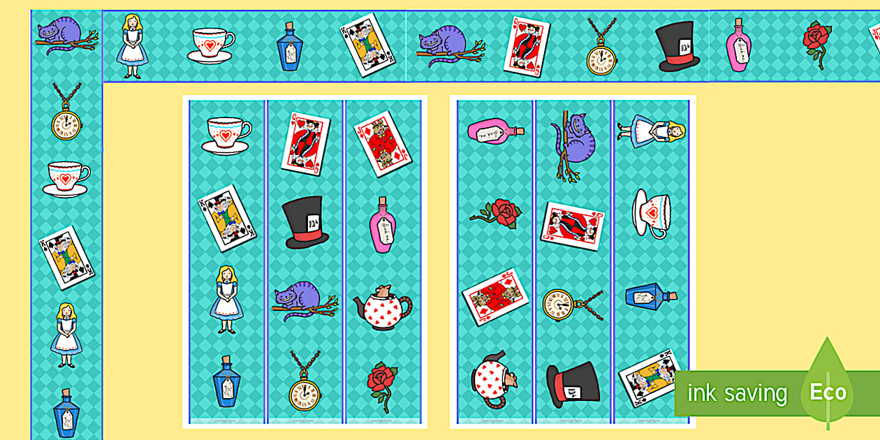 Alice in Wonderland Display Borders (teacher made) - Twinkl
