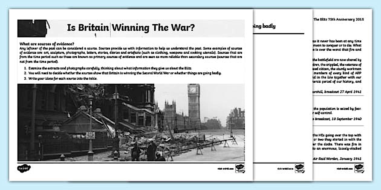 Editable The Blitz Using Evidence (teacher made) - Twinkl
