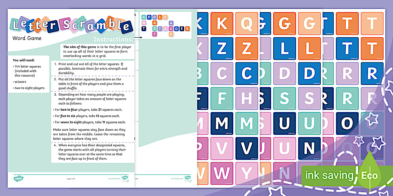 Letter Scramble Word Game (teacher made) - Twinkl