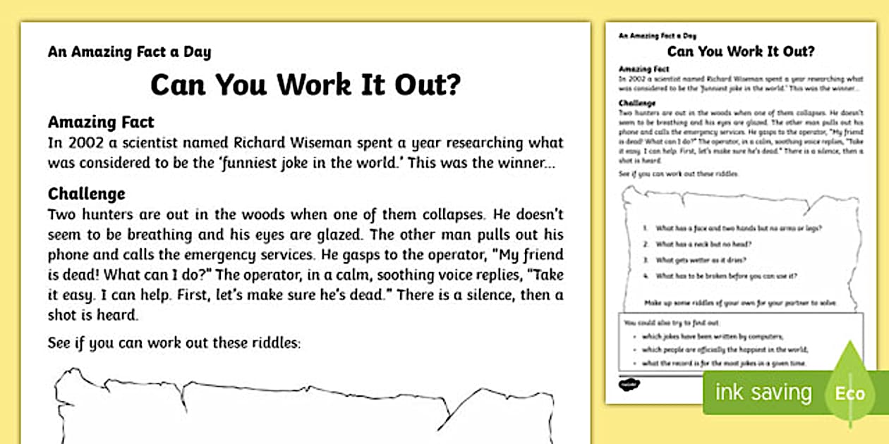 Can You Work it Out? Worksheet / Worksheet, worksheet