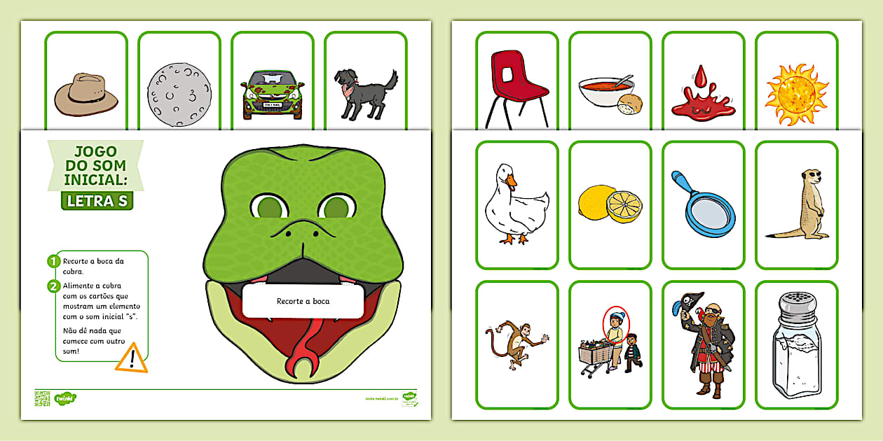 [Alfabetização] Jogo do Som Inicial – Letra S - Twinkl