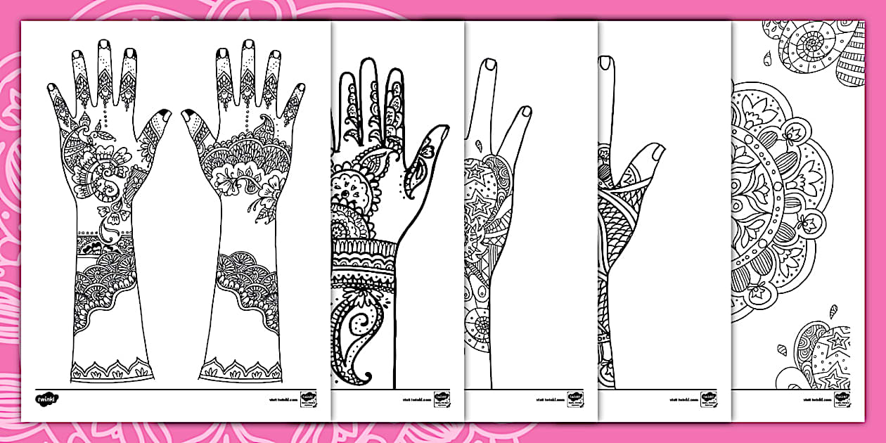 Mehndi Pattern Mindfulness Coloring Worksheet (teacher made)
