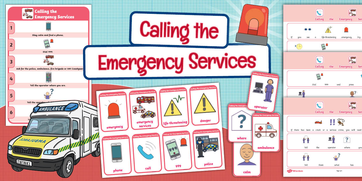 Twinkl Symbols: Calling the Emergency Services
