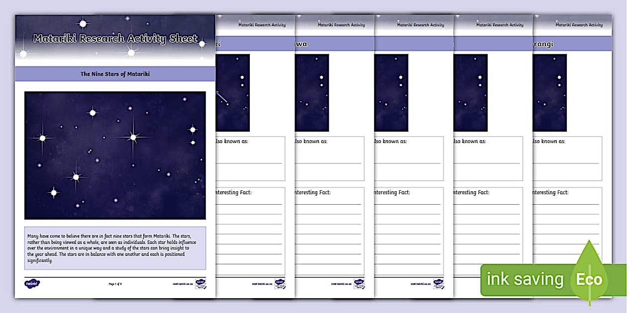 Matariki Stars Research Activity Booklet (Teacher-Made)