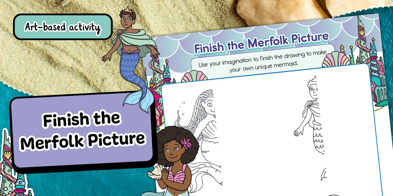 Finish the Merfolk Picture Worksheet