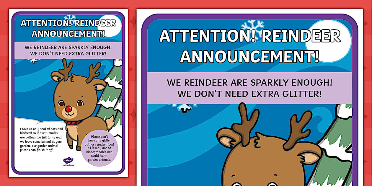 Reindeer Warning Display Poster (teacher made) - Twinkl