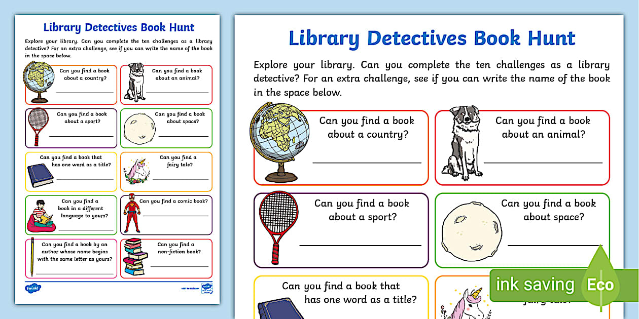 KS1 Library Scavenger Hunt Activity | Kids Library | Twinkl