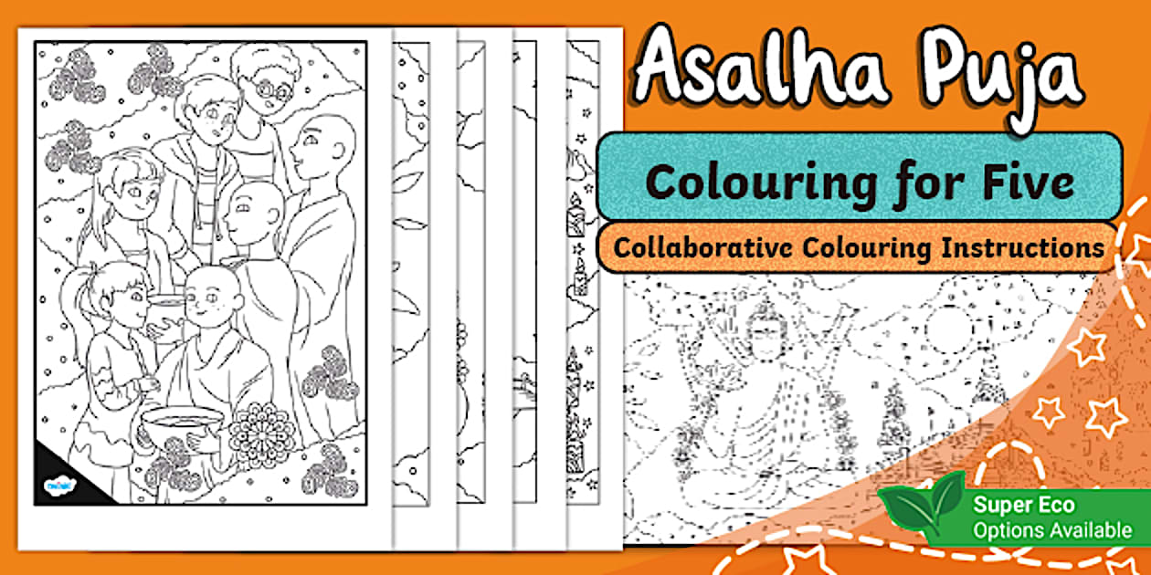 Asalha Puja Colouring for Five | Parent Resource Ages 5-7