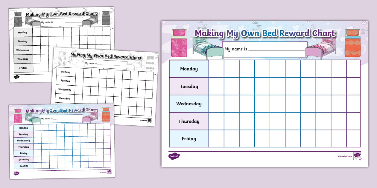 Making My Own Bed Reward Chart (teacher made) - Twinkl
